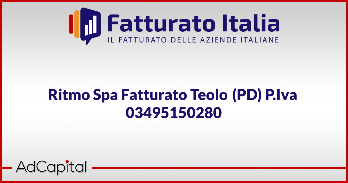 Ritmo Spa Fatturato Teolo (PD) P.Iva 03495150280